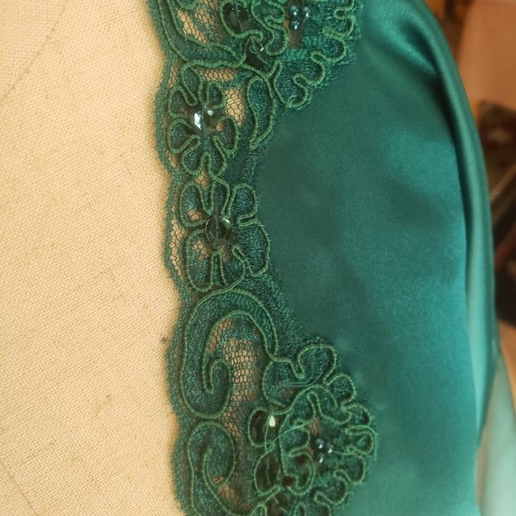 Victoria's Secret | Intimates & Sleepwear | Beaded Green Satin Victoria ...
